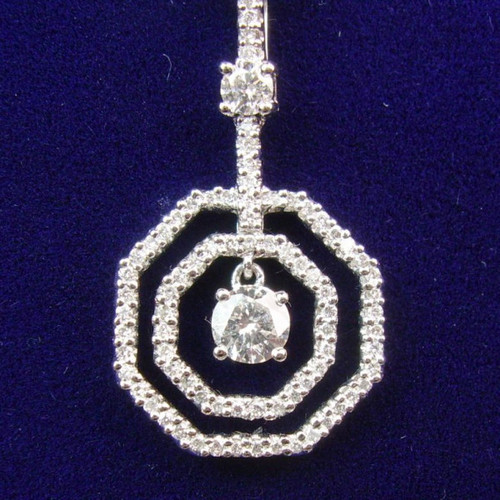 18kt White Gold Octagon Pendant with 0.51ct tw Round Diamonds - Gale ...