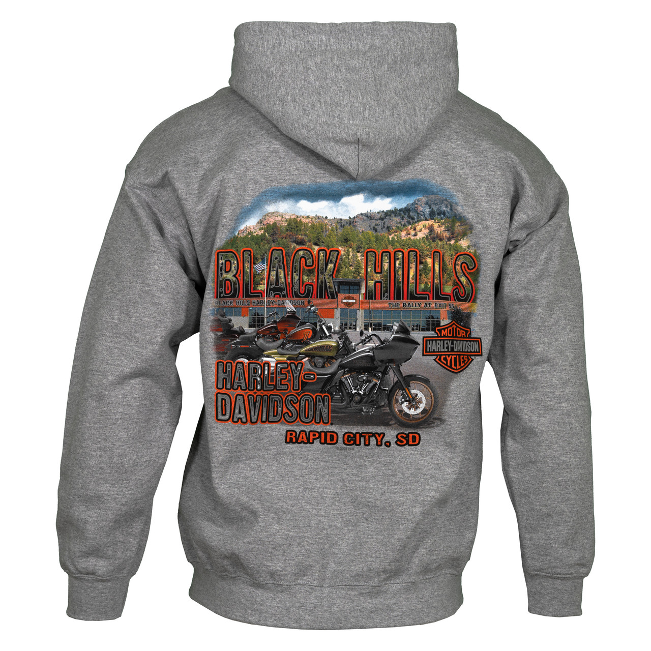 Black Hills Harley-Davidson® Men's Building Grey Zip-Up Hoodie ...