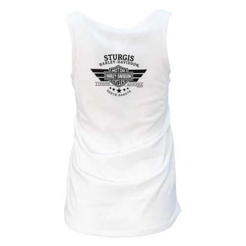 Sturgis Harley-Davidson® Women's Flag Work White Tank Top - Sturgis ...