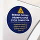 Remove Clothes Promptly Decal Sticker - Pack of 12 | Laundromat Decals