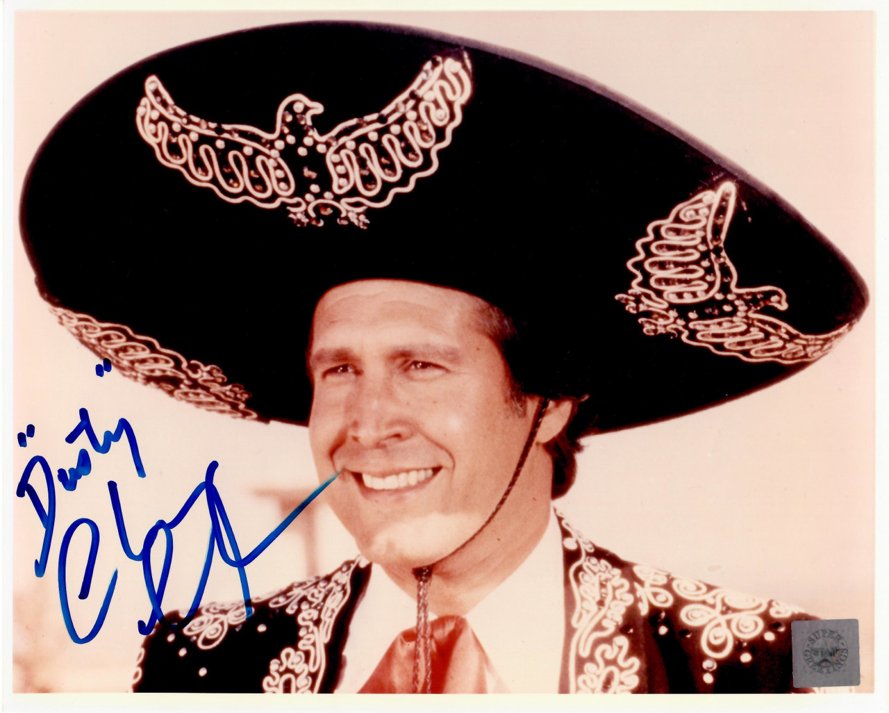 Chevy Chase Signed Three Amigos 8x10 Color Movie Photo - Dusty ...