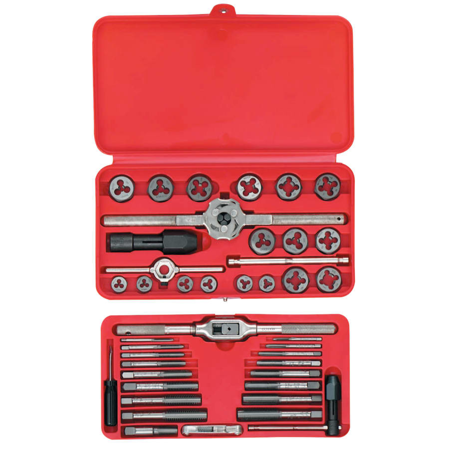 41-PC MACHINE SCREW/FRACTIONAL TAP AND HEX DIE SET