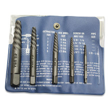 SPIRAL SCREW EXTRACTOR SET, 5 PC, STEEL