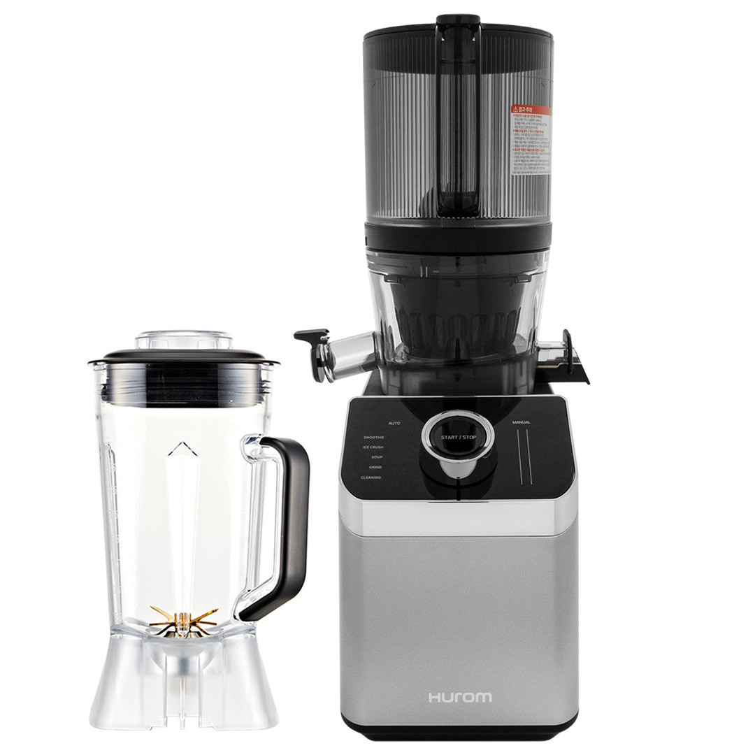 Hurom M100 2-in-1 Slow Juicer & Blender in Silver | Juicers.ie