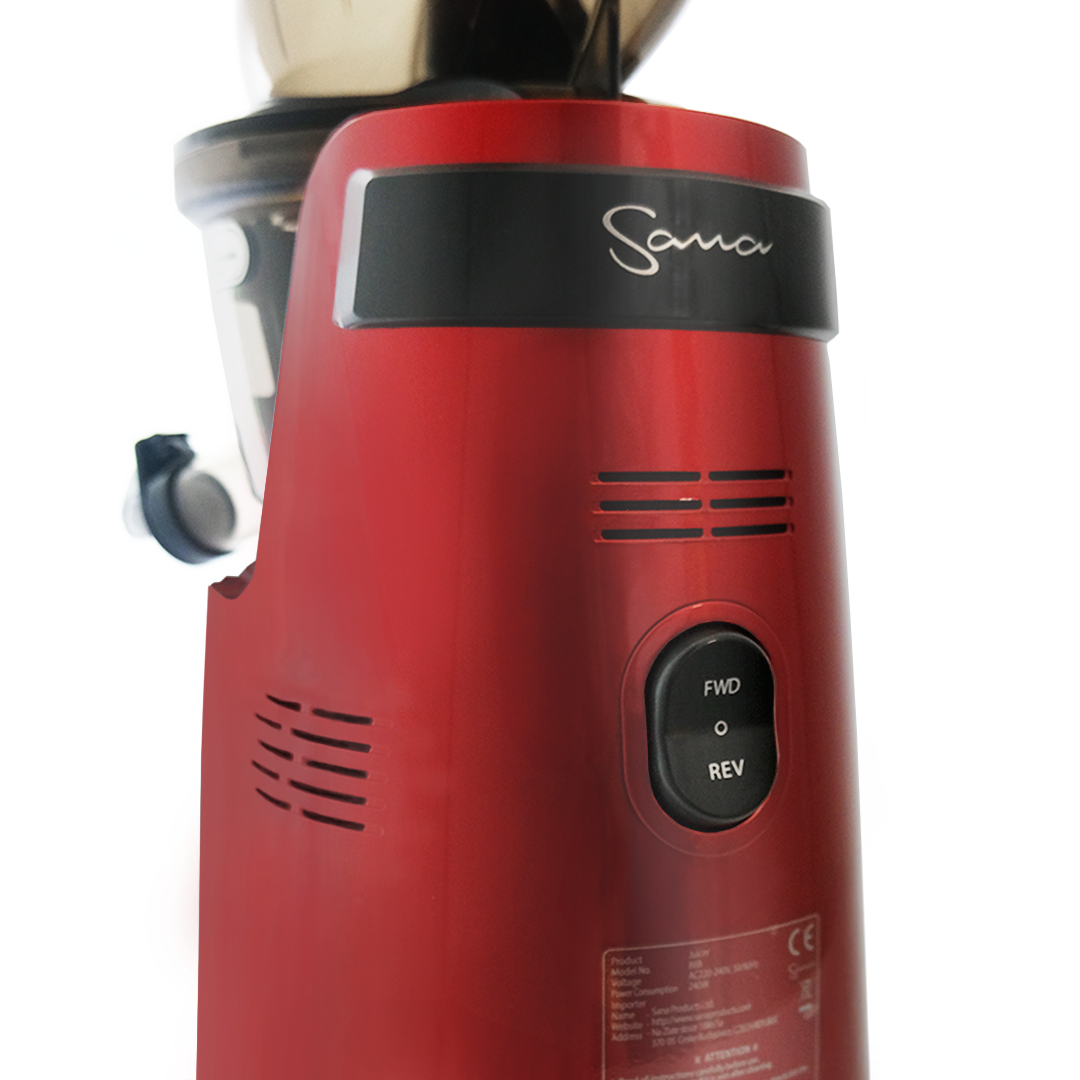 Sana 868 Wide Feed Vertical Juicer in Red | Juicers.ie