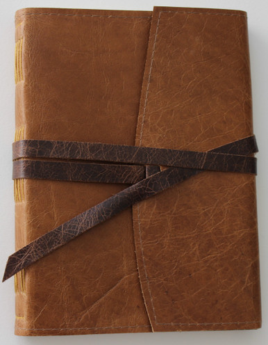 A5 Leather Journal - British TAN Royal Park Liberty Lining - Wide Strap