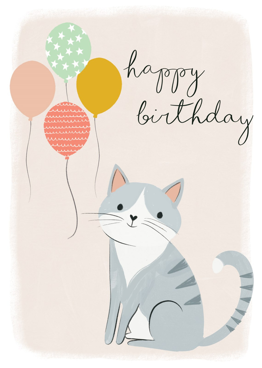 HB- Cat with Balloons - McMillan Cards & Paper