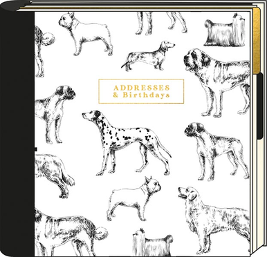 Monochrome Dogs Address & Birthday Book - McMillan Cards & Paper