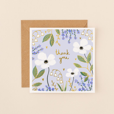 TY- Flowers (Gold Foil) - McMillan Cards & Paper