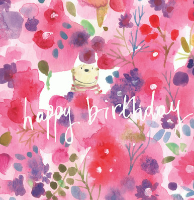 HB- Bear with Watercolour Flowers - McMillan Cards & Paper