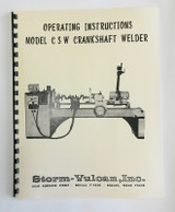 Storm Vulcan Model CSW Crankshaft Welder Instruction Manual