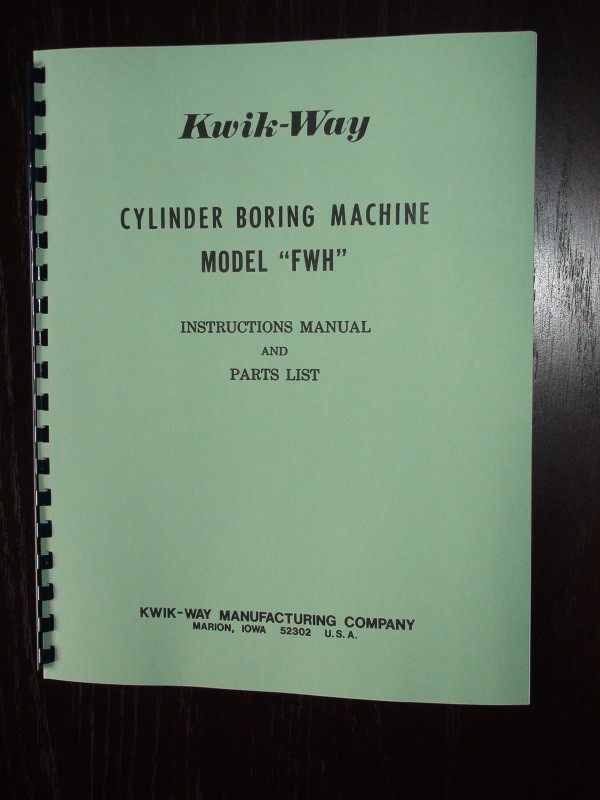 Kwik Way Model FWH Manual