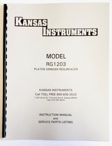 Kansas Instruments Model RG1203 Manual