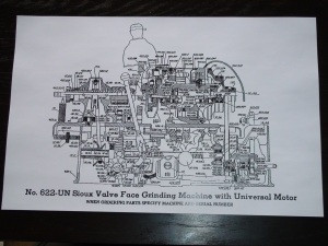 Sioux Model 622UN Valve Grinder Parts Sheet