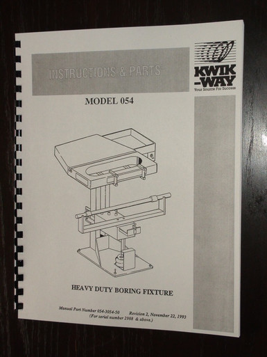 Kwik Way Model 054 Manual REV2