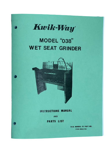 Kwik Way Model 038 Manual