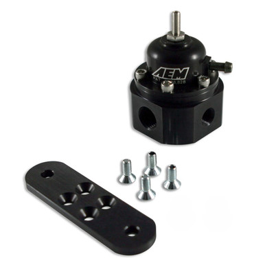 AEM Universal Adjustable Fuel Pressure Regulator Black, AEM-25-302BK