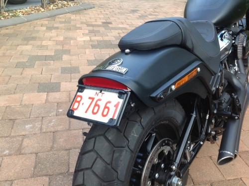 2018 HD Fat Bob Turn Signal & LED License Plate Relocation Kit - Finn Moto
