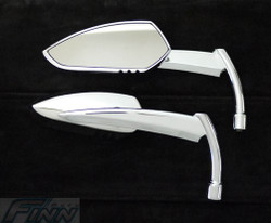 Scythe Rambo Chrome Billet Motorcycle Mirrors - Finn Moto