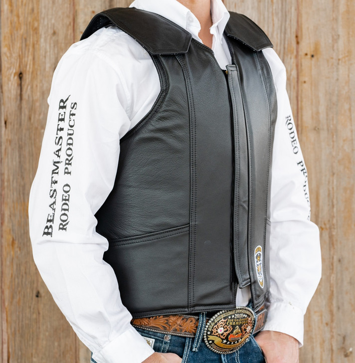 PR8 Leather Bull Riding Vest - Beastmaster Pro Rodeo Gear