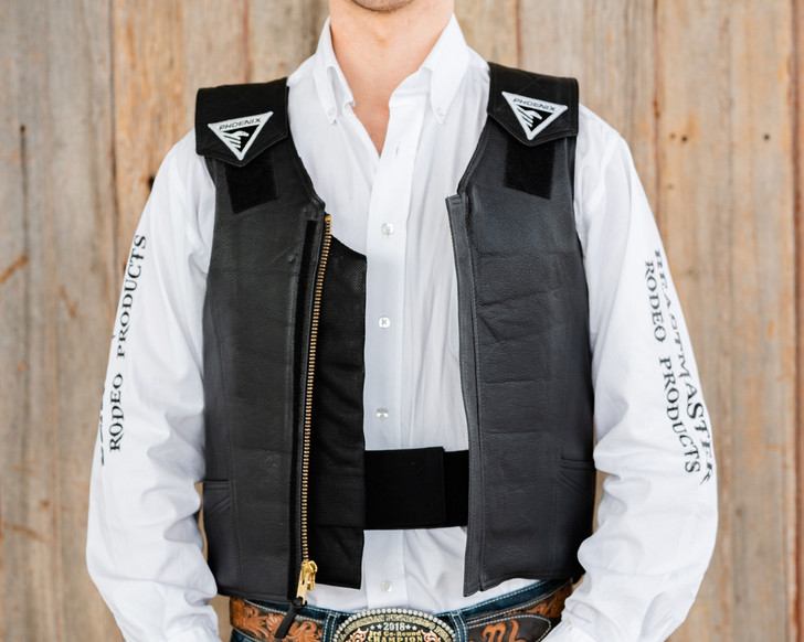 2020 Phoenix Pro Max Adult Rodeo Vest (Black) - Beastmaster Pro Rodeo Gear