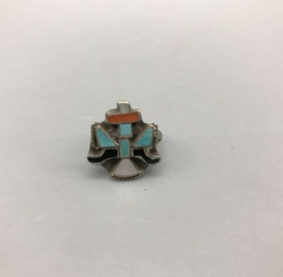 *CUTE* KNIFEWING DESIGN ZUNI INLAY RING - SIZE 4.5