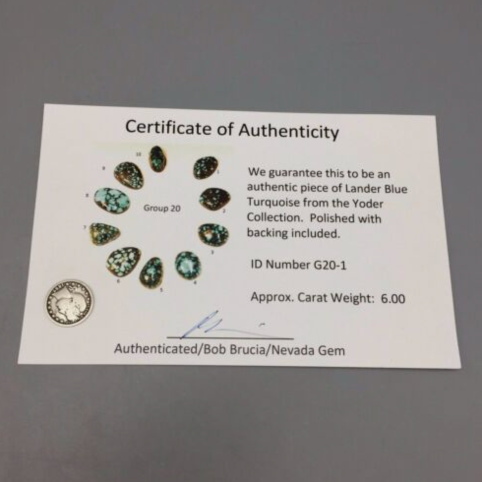 *Certified* LANDER BLUE TURQUOISE CABOCHON! 6 CT.