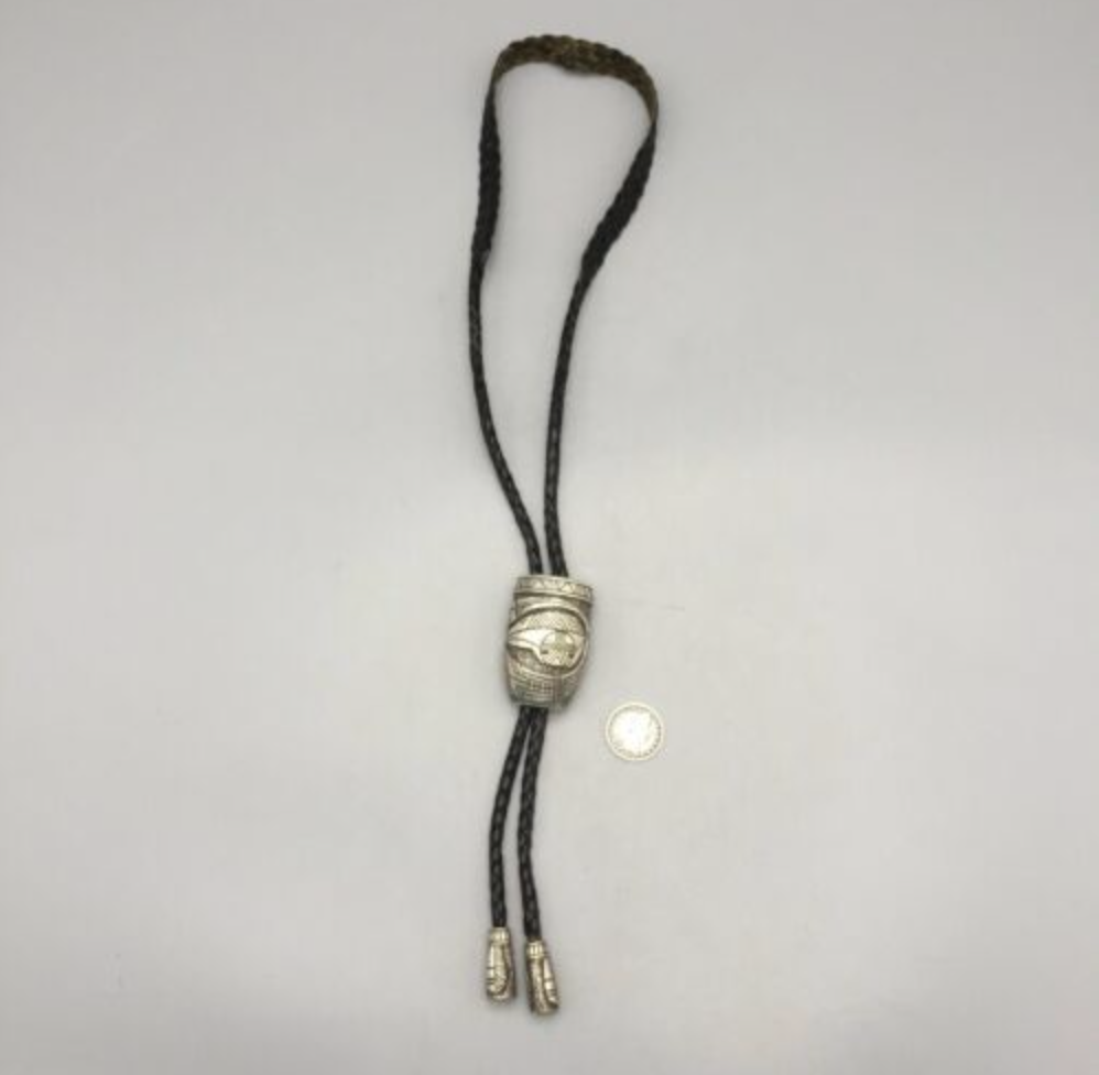 VERY UNIQUE Style Bolo With Turquoise & Coral Set in Sterling by Lee ...
