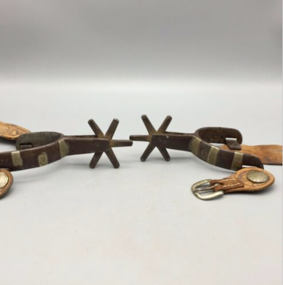 Antique Kelly Bros. & Parker (KB&P) Single Mounted Collectible Cowboy Spurs