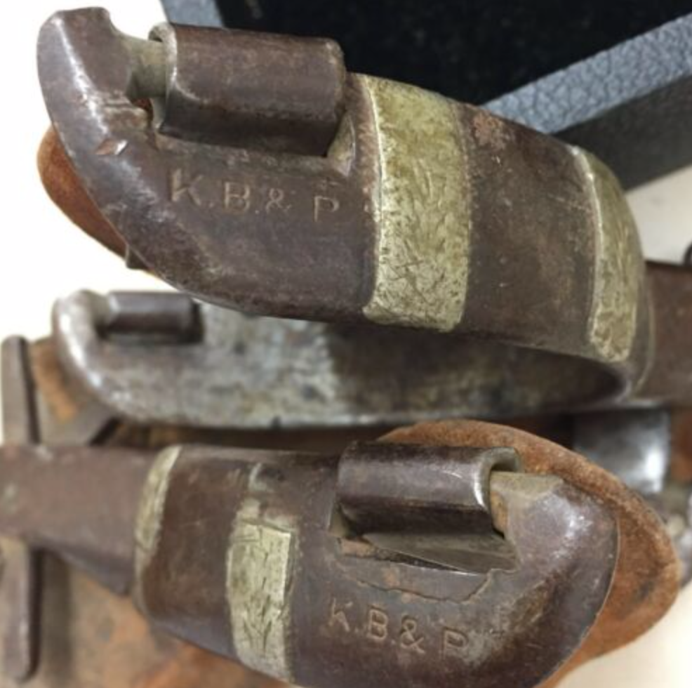 Antique Kelly Bros. & Parker (KB&P) Single Mounted Collectible Cowboy Spurs