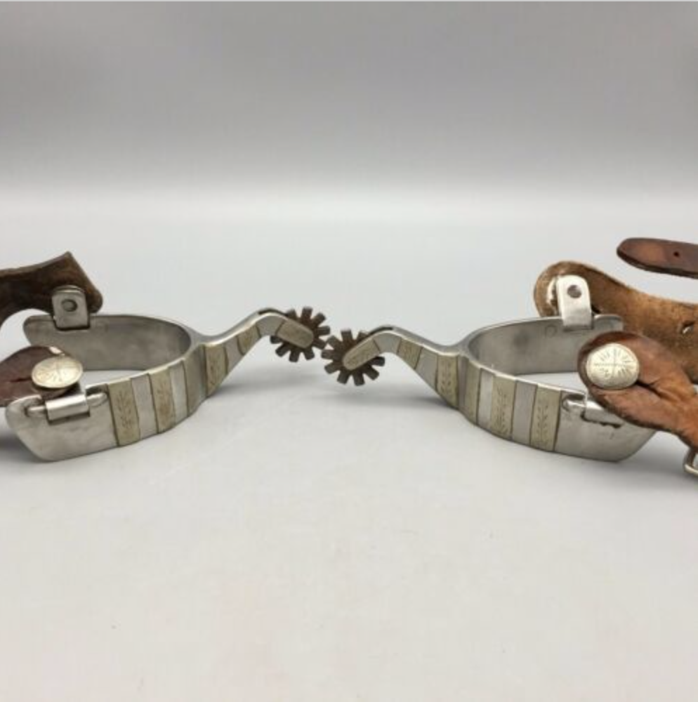 A Highly Collectable Pair of Early Spurs by Billy Klapper! Single Mounted