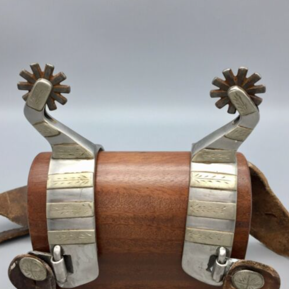 A Highly Collectable Pair of Early Spurs by Billy Klapper! Single Mounted