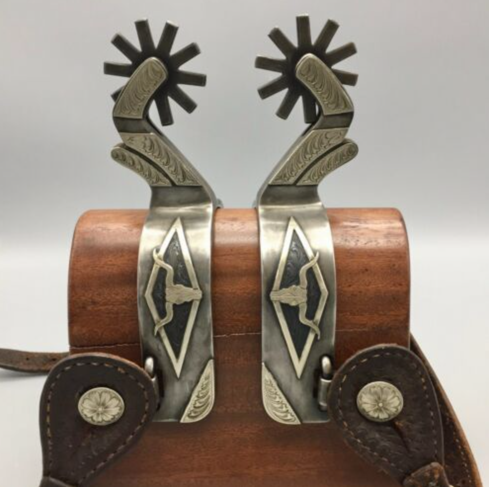 Very Nice! George Blackwood, Double Mounted, Collectible Cowboy Spurs