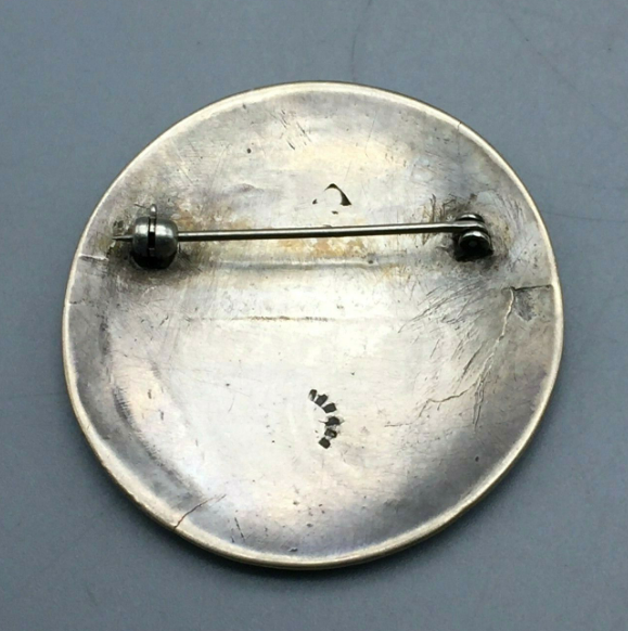 Early Hopi Overlay, Hand Stamped, Sterling Silver Pin (Brooch)