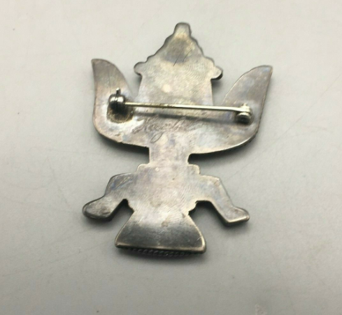 A Beautiful Vintage Zuni Inlay Pin or Brooch With A Knifewing Design