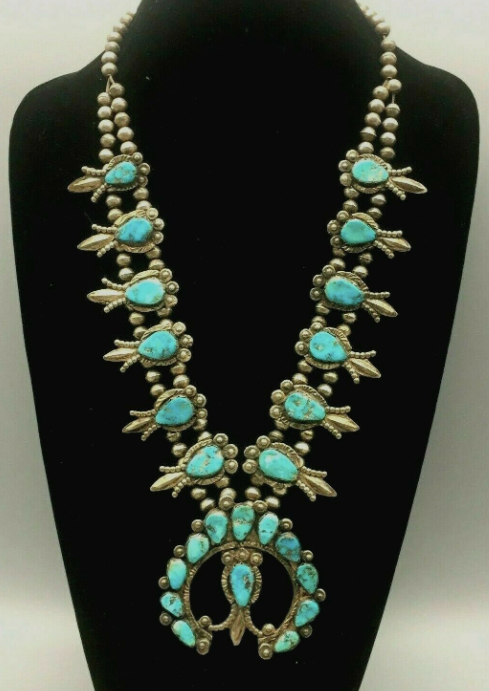 BEAUTIFUL! A Vintage Squash Blossom Necklace Attributed to Dan Simplicio