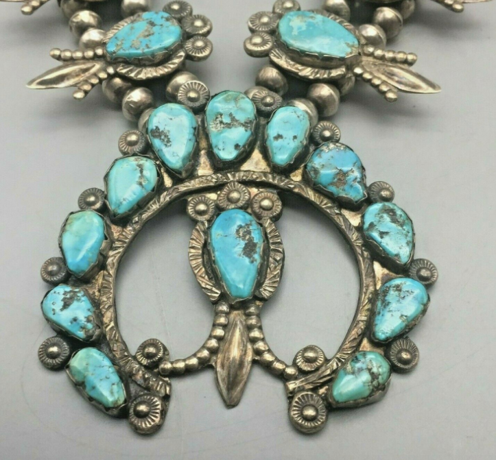 BEAUTIFUL! A Vintage Squash Blossom Necklace Attributed to Dan Simplicio