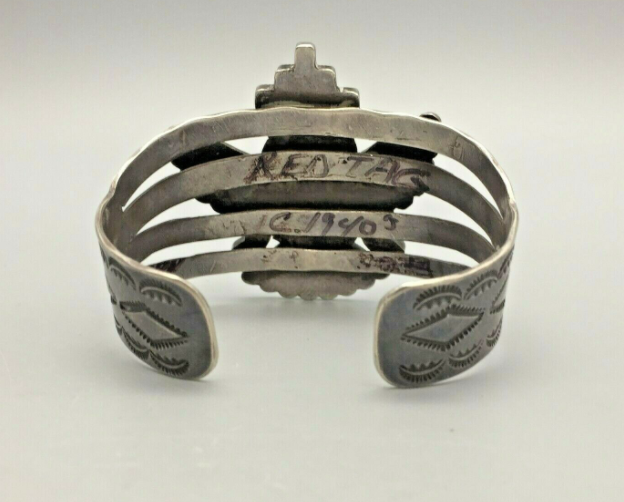 Elegant Vintage Zuni Inlay Knifewing Bracelet - Circa 1940s