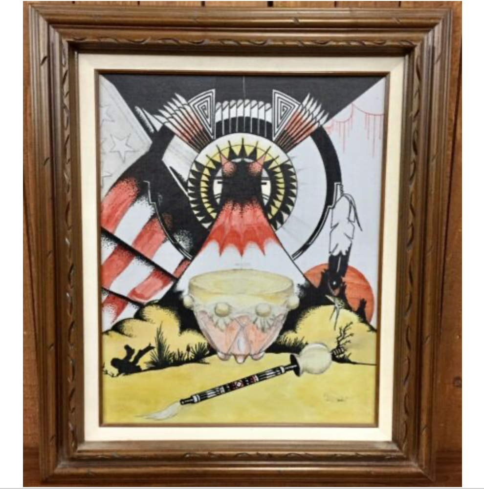 Beautiful Original Native American Oil Painting - Signed