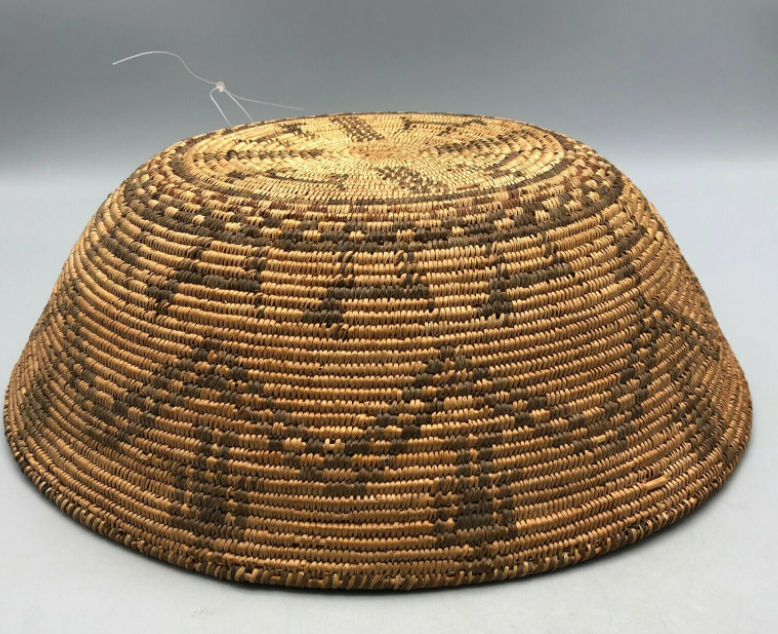 Old Native American (Apache) Polychrome Basket - Figural and Geometric ...