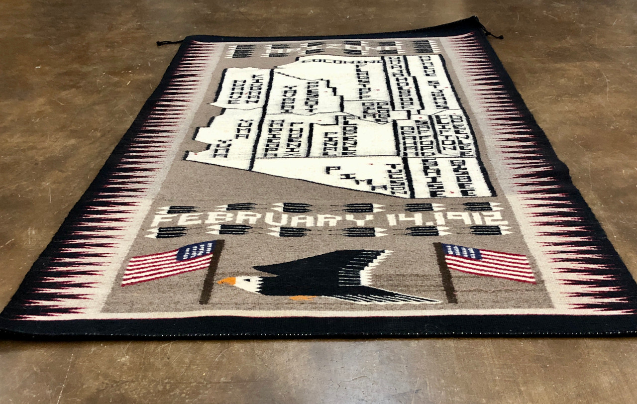 A Uniquely and Finely Woven Navajo Textile Commemorating the State of ...