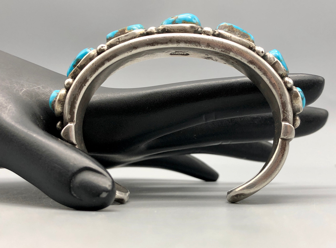 Tantalizing Turquoise and Sterling Silver Mark Chee Bracelet