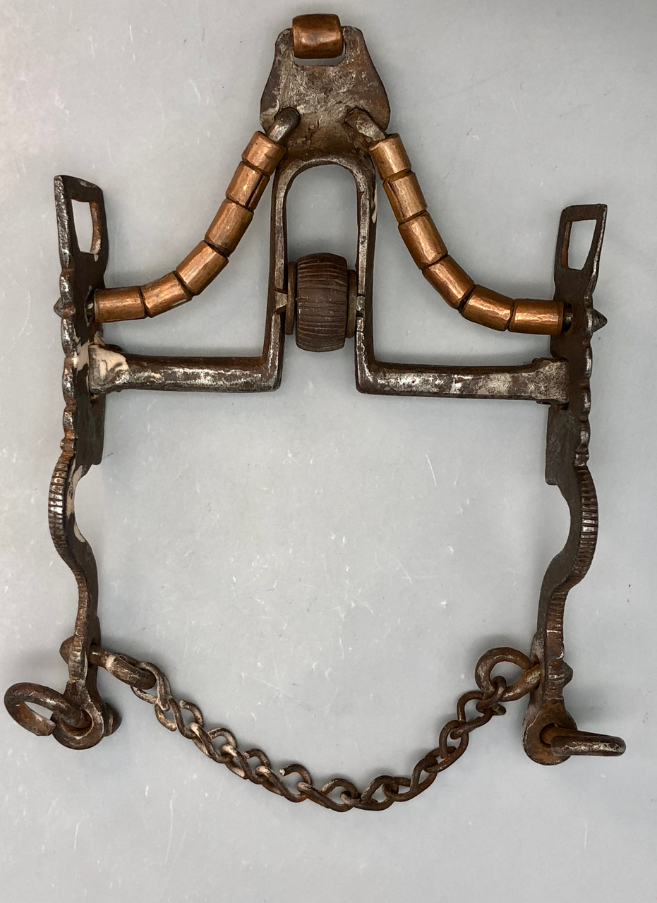 Antique Spanish Spade Bit with Silver Inlay - Snakes