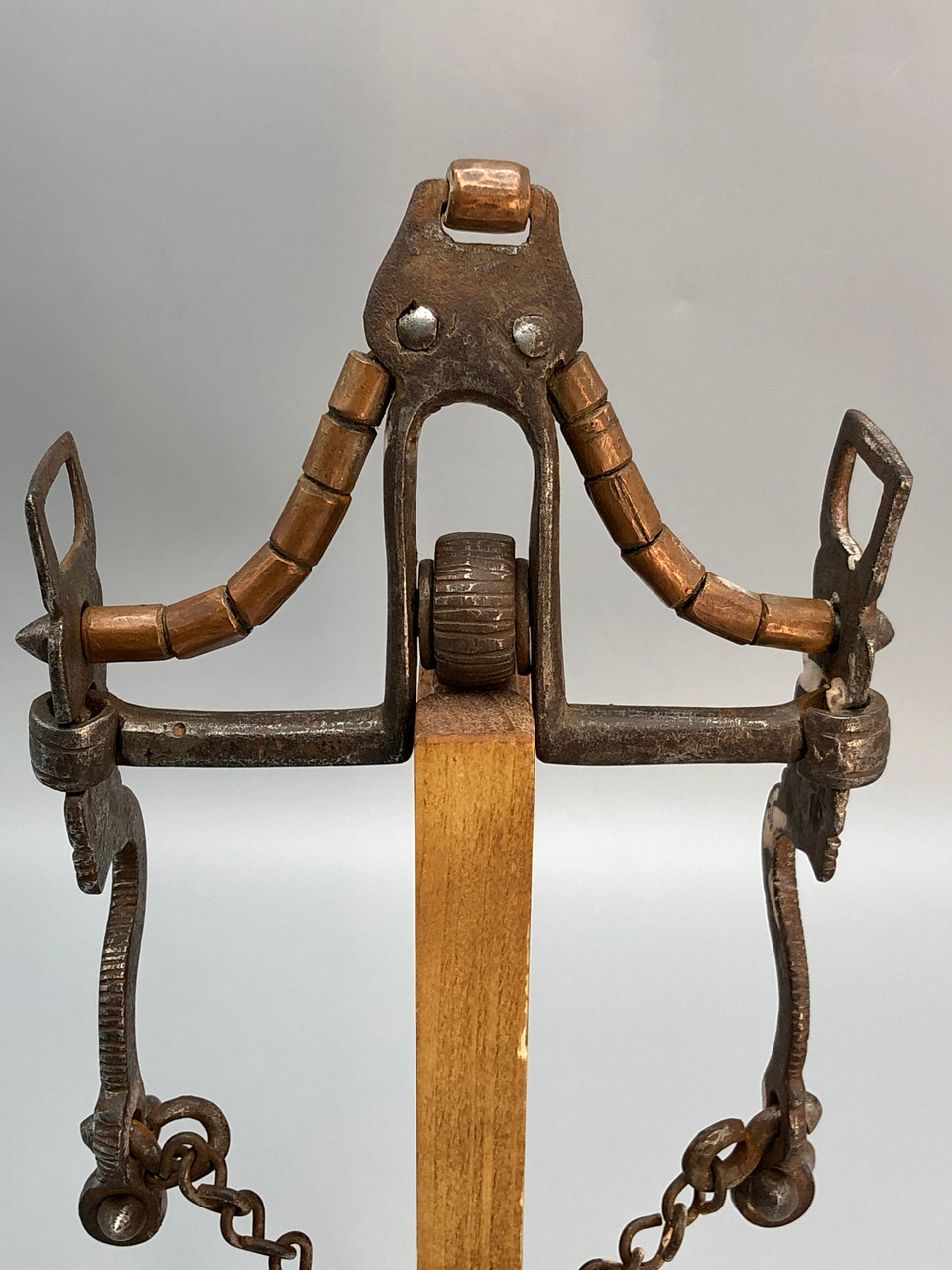 Antique Spanish Spade Bit with Silver Inlay - Snakes