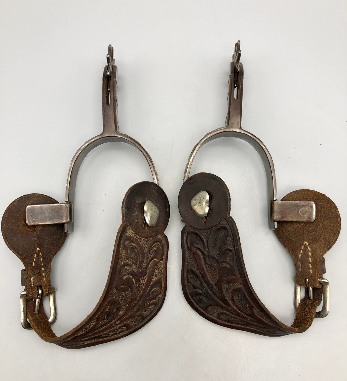 Kelly Bros. Double Mounted Heart Pattern Spurs Circa 1920s