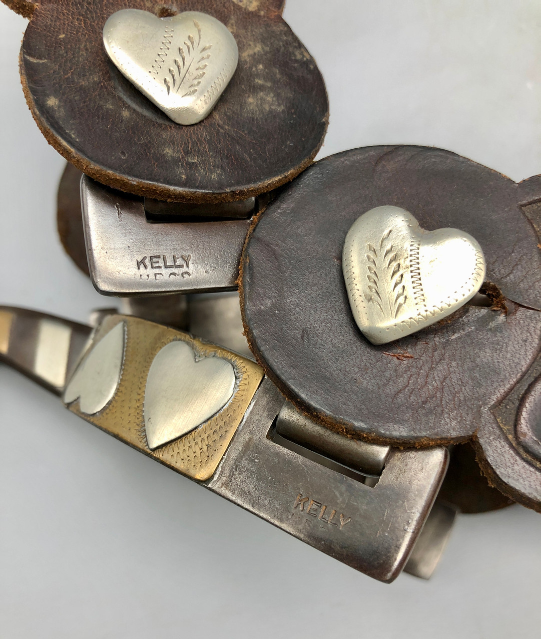 Kelly Bros. Double Mounted Heart Pattern Spurs Circa 1920s