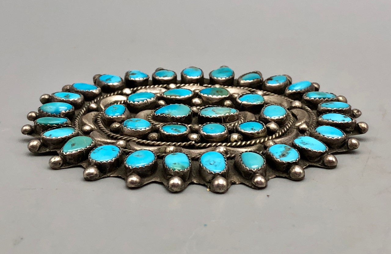 Vintage Turquoise Cluster Pin/Brooch
