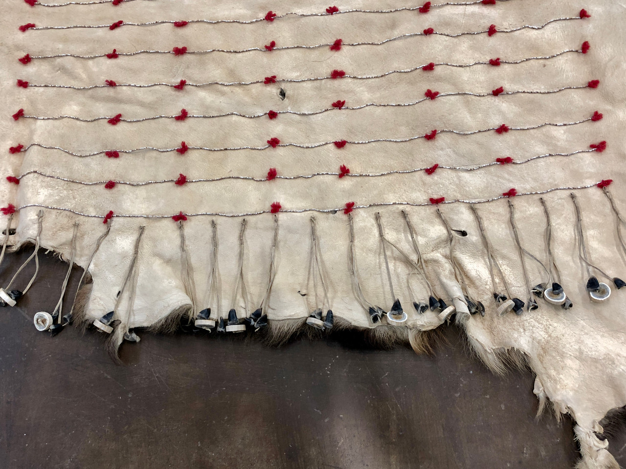 Hand Painted Plains Elk Hide Art