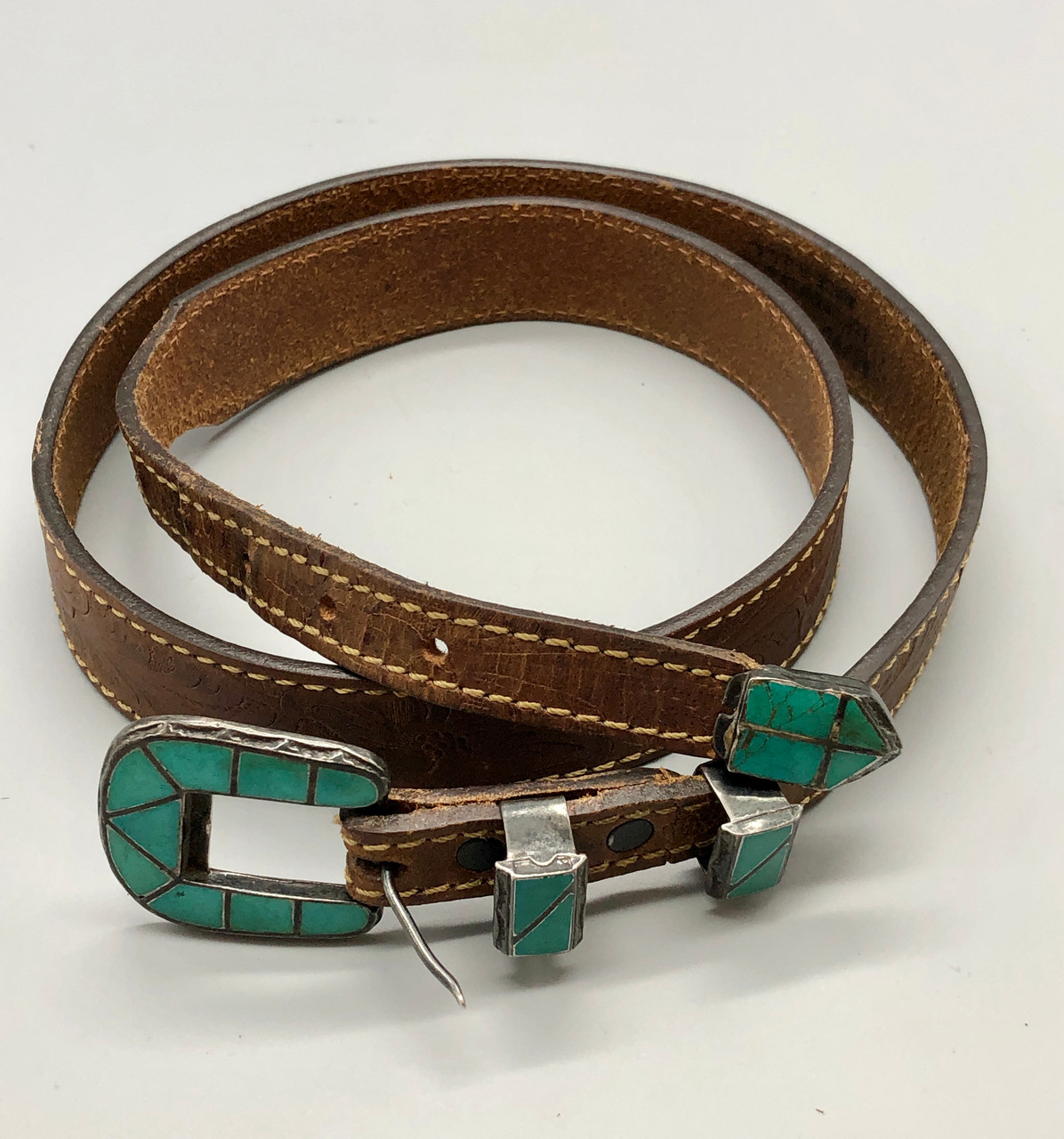 Turquoise Inlay Buckle Set