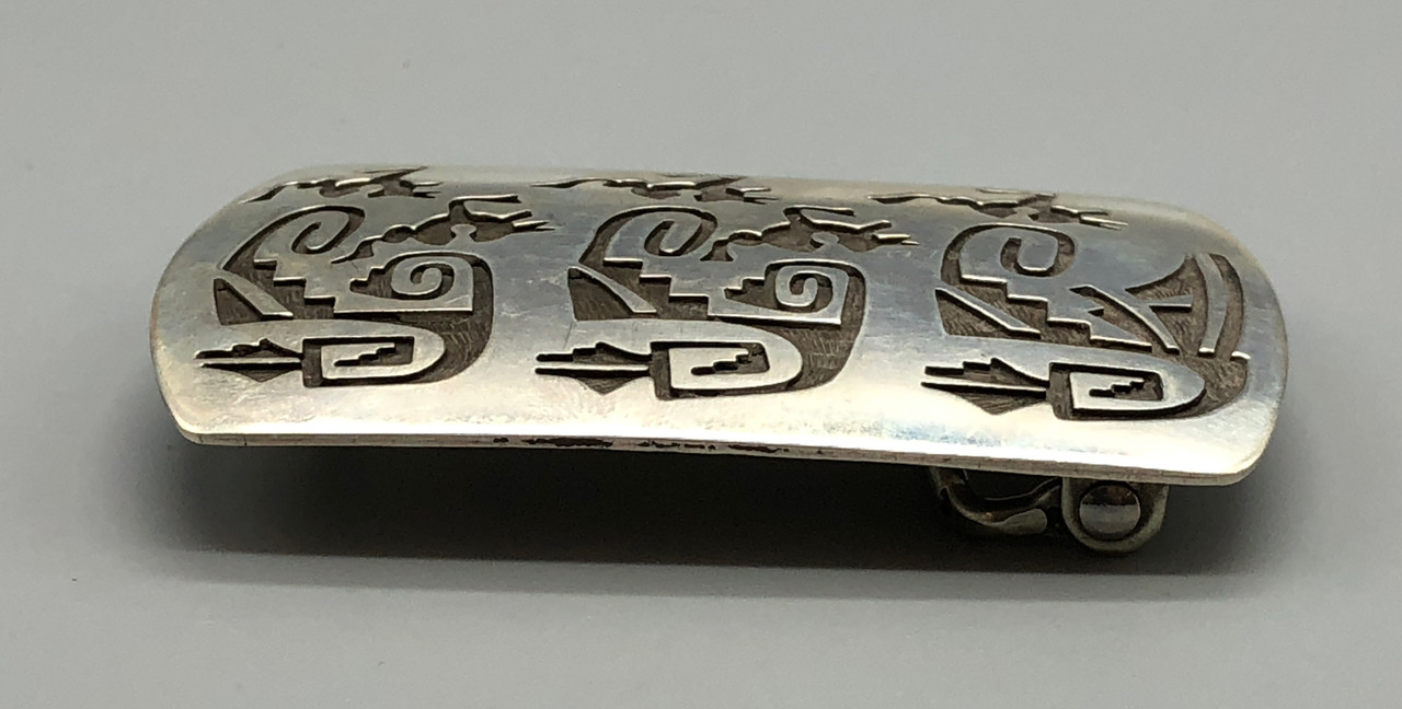 Sterling Silver Hopi Style Overlay Belt Buckle